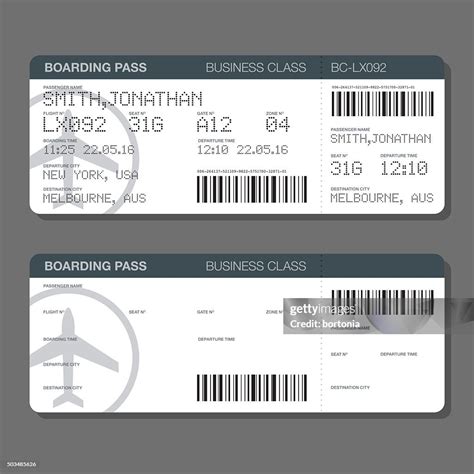Blank Airport Boarding Pass Template High Res Vector Graphic Getty Images