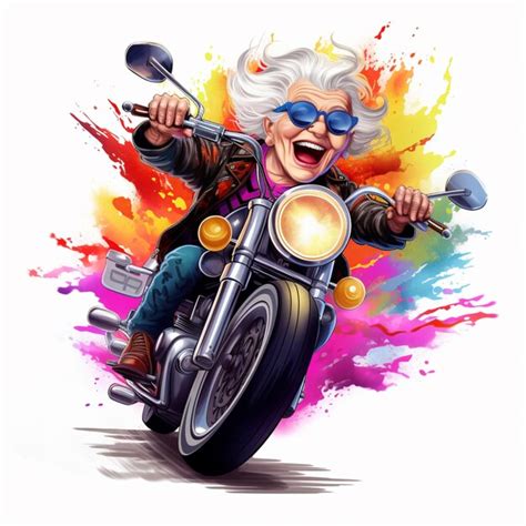 Premium Photo Cartoon Of A Woman Riding A Motorcycle With A Splash Of