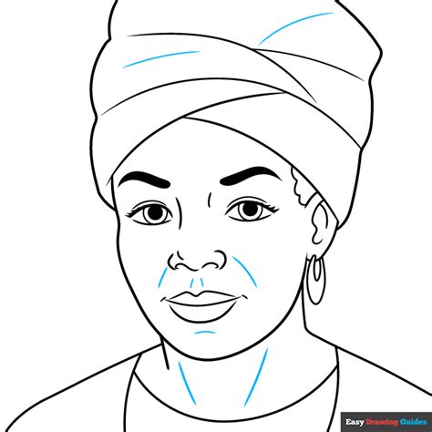 How To Draw Maya Angelou Really Easy Drawing Tutorial