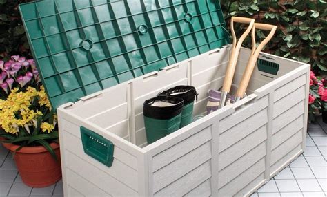 Up To 65 Off 250l Garden Storage Box With Wheels Groupon