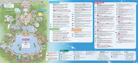 Theme Park Brochures Walt Disney Epcot 2023 Map 1 Epcot Theme Park Map