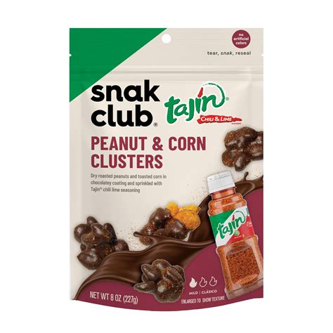 Snak Club Tajin Chocolatey Peanut And Corn Clusters Chocolate Covered