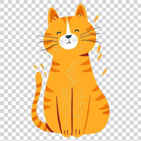 투명한 배경에 고립된 귀여운 고양이 만화 스타일 Png 프리미엄 Ai 생성 Psd