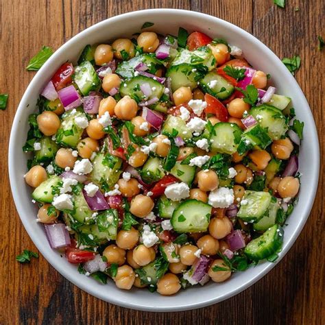 Chickpea Salad With Cucumber And Feta Quick Protein Packed Meal