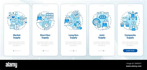 Market Economics Blue Onboarding Mobile App Screen Stock Vector Image