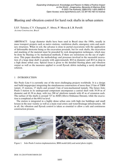 Pdf Blasting And Vibration Control For Hard Rock Shafts In Urban Centers
