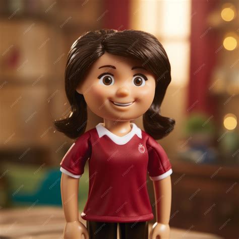 Premium Photo Realistic Toy Nancy Doll With Dark Hair In Maroon