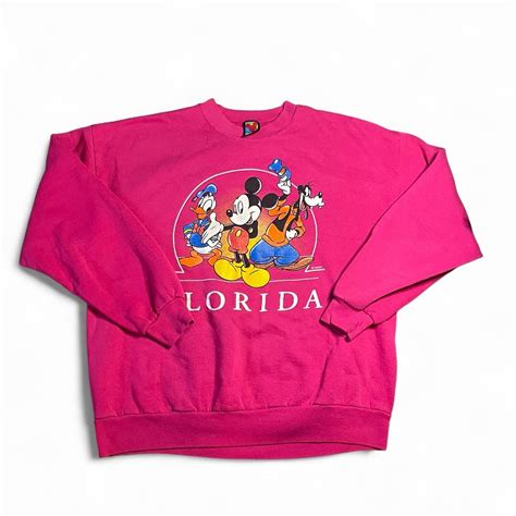 1990s Rare Vintage Pink Mickey Mouse Crewneck Depop