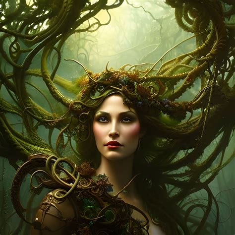 A Woman Covered In Vines Vine Tentacles Strangling A Woman Beautiful