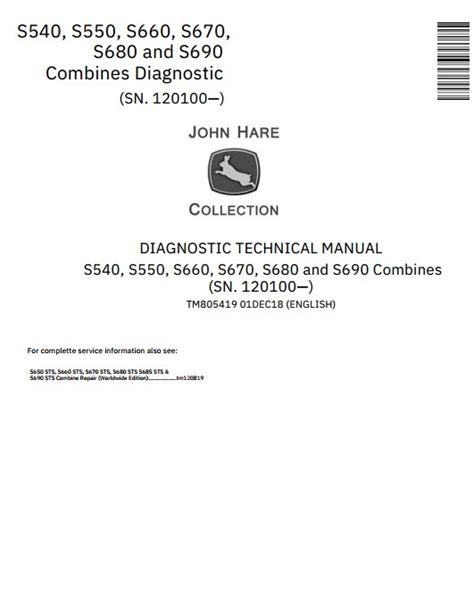 John Deere S540 S680 S690 Combine Diagnostic Service Manual Pdf