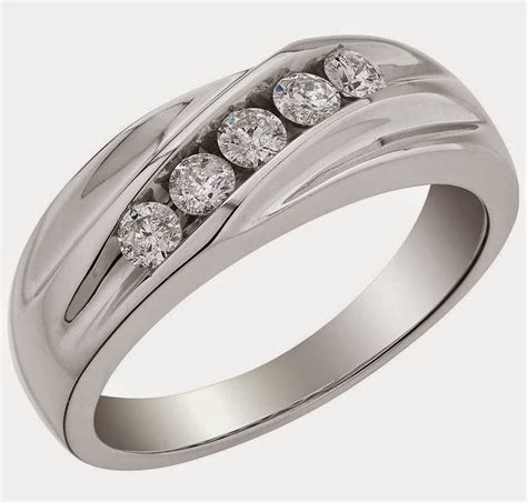 Fancy Silver Mens Wedding Rings Uk 5 Diamond Design