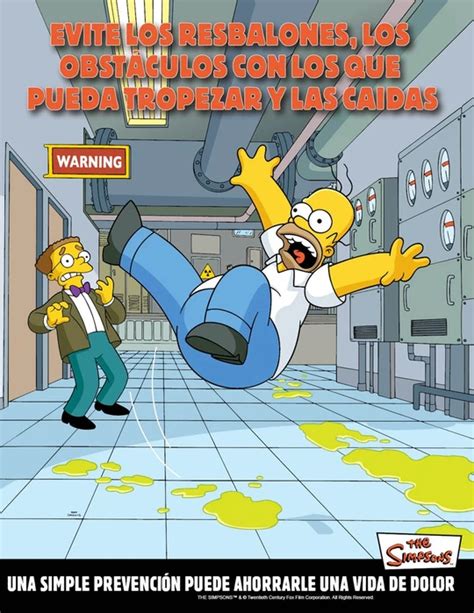 Avoid Slips Trips And Falls Spanish Simpsons Safety Poster Safety