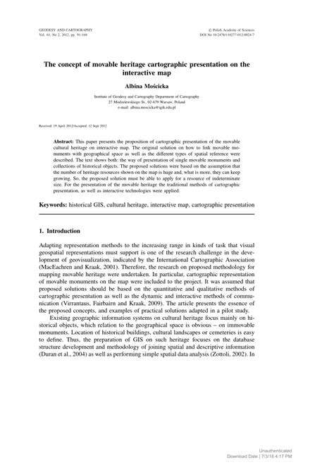 Pdf The Concept Of Movable Heritage Cartographic Presentation On The