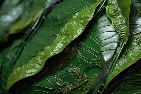 Close Up Of Artificial Leaf Structure And Materials Stock Illustration