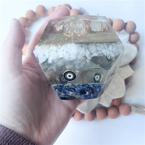 Polygon Orgonite Shape Sodalite And White Quartz Freedom In Wellness