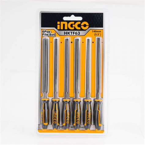 Ingco 6pcs Files Set Set Includes Flat Flat Warding Square