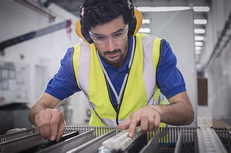 Male Engineer Assembling Equipment In Factory Stock Image F0300766 Science Photo Library