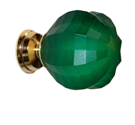 Cabinet Knob Emerald Acrylic 1 Dia Frosted