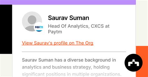 Saurav Suman Head Of Analytics Cxcs At Paytm The Org