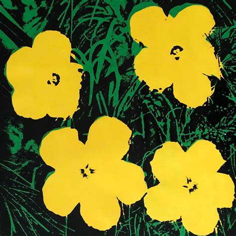 Charles Lutz Denied Andy Warhol Flowers Yellow Silkscreen Linen