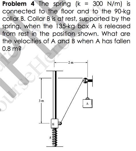 Solved Problem 4 The Spring K 300 N M Is Connected To
