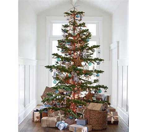 Pottery Barn Coastal Christmas Tree Sparse Christmas Tree Decorating
