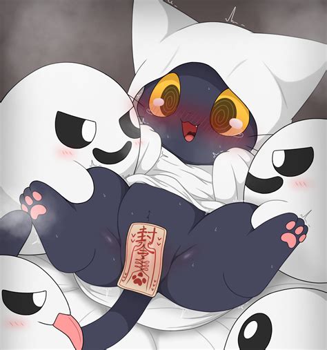 Rule 34 Absurd Res Bed Black Body Black Fur Blush Bodily Fluids Breath Chastity Seal Clothed