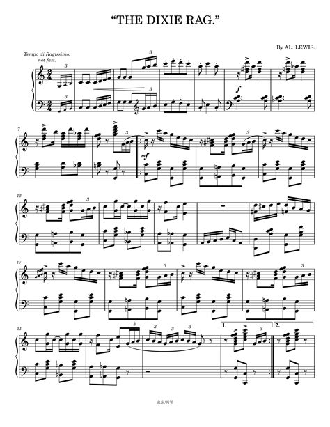 The Dixie Rag钢琴谱 Al Lewis C调 虫虫钢琴