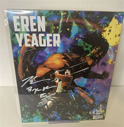 Bam Anime Box 8x10 Attack On Titan Bryce Papenbrook Eren Yeager Auto