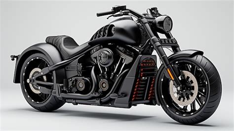 Premium Photo Custom Black Motorcycle On A White Background