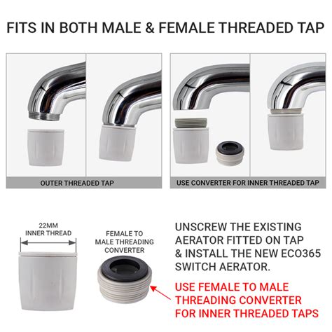 White Switch Aerator Dual Flow — Eco365