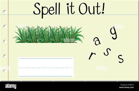 Spell It Out Grass Illustration Stock Vector Image And Art Alamy
