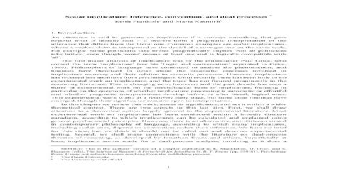 Pdf Scalar Implicature Inference Convention And Dual 1 Scalar