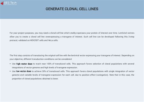 Generate A Clonal Cell Line Protocol Eloquens