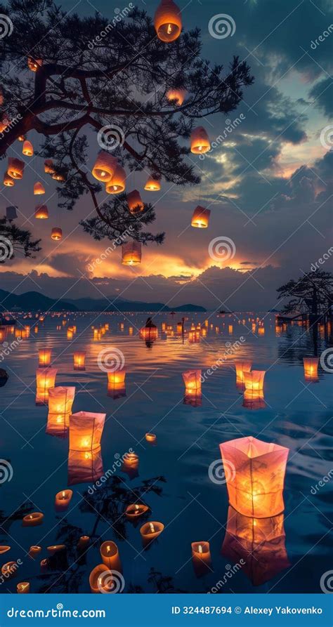 Obon Festival Japan Floating Lanterns During Japan S Obon Festival