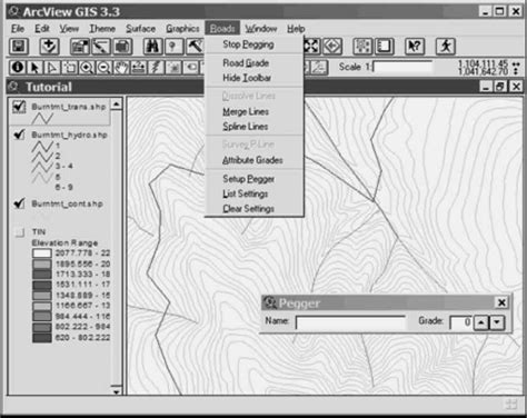 The User Interface Of Pegger In Arcview Environment Rogers 2005
