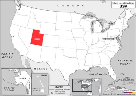 Where Is Utah Located In Usa Utah Location Map In The United States Us