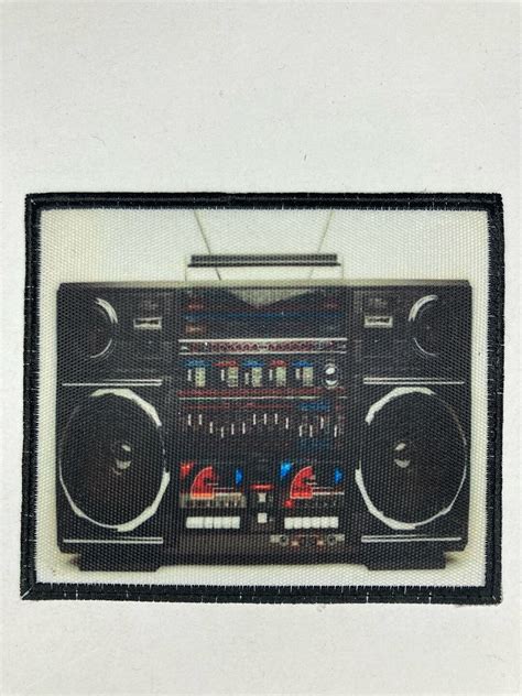 Boombox Iron On Or Sew In Patch Rock Jacket Clothes Etsy