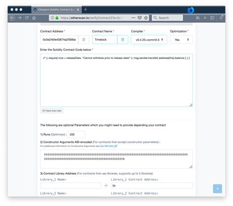 verifying a smart contract on etherscan