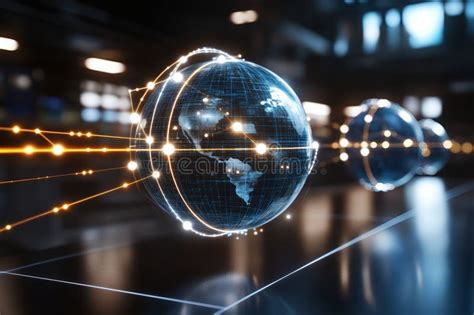 global network connection digital earth sphere technology innovation