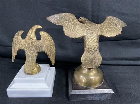 Lot Pair Of Cast Brass Eagles