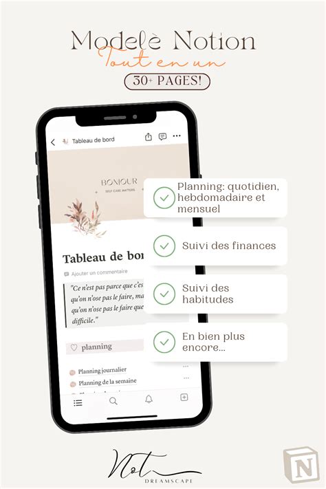 Notion Tout En Un Tableau De Bord Notion Français