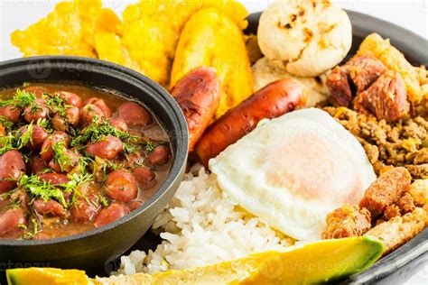 Tradicional Colombiana Plato Llamado Banda Paisa Un Plato Típico De
