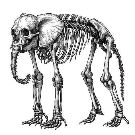 Premium Vector Elephant Skeleton Vector