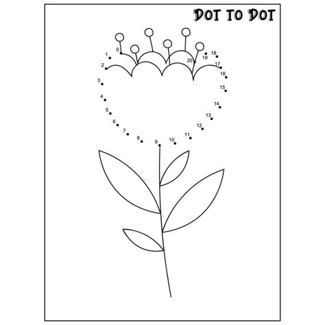 Easy Flower Dot To Dot Printable Free