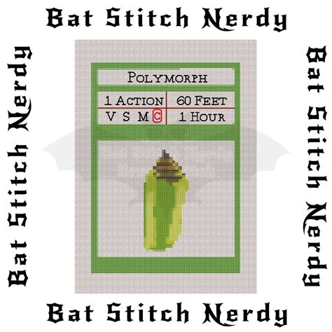 Polymorph Spell Card Cross Stitch Pattern Etsy