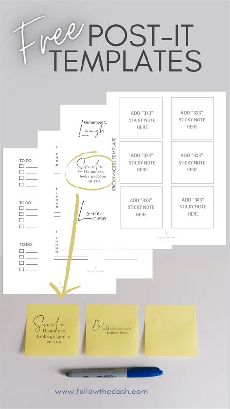 Printable Post It Note Template