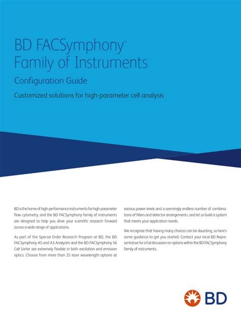 Bd Facsymphony Configuration Guide Pdf Flow Cytometry Green Fluorescent Protein