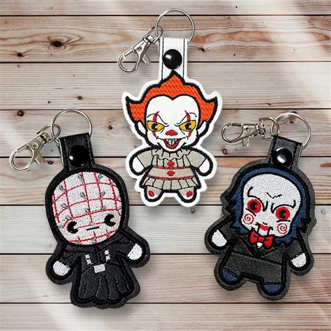 Chibi Style Horror Icon Key Rings Pennywise Pinhead Jigsaw Etsy