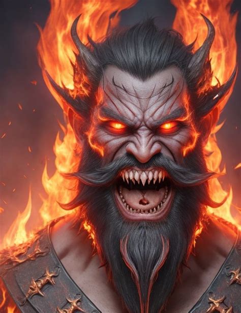 Diablo Monk Art Devil With Goatee Devil With Beard Fantasy Demon